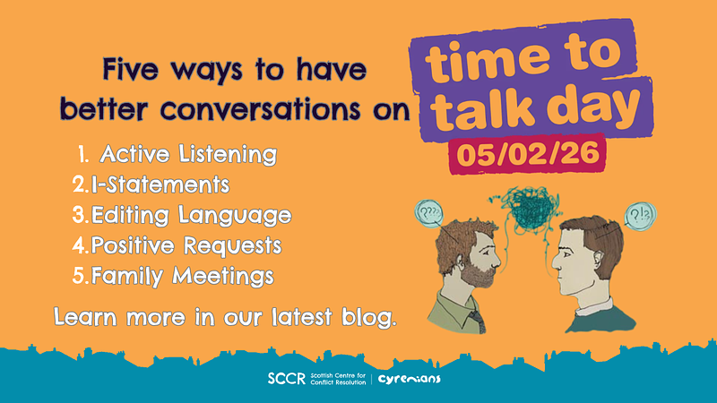Five Suggestions for Better Conversation on Time to Talk Day 2026 - SCCR